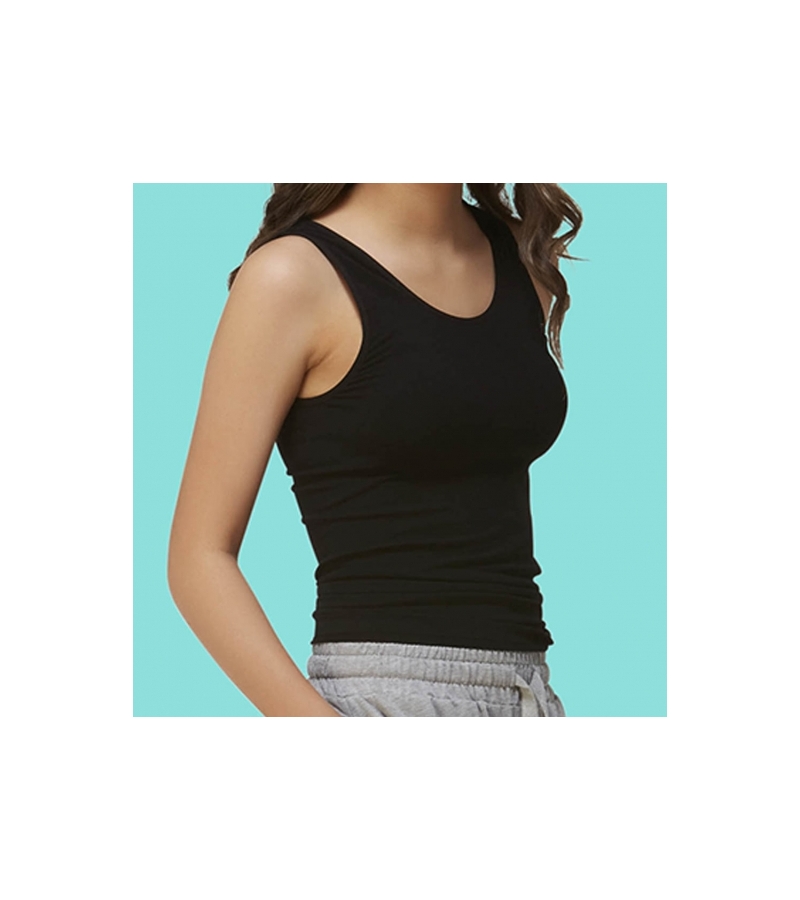 Womens Black Bamboo Singlet